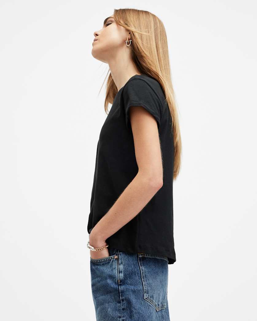 Anna Crew Neck Short Sleeve T-Shirt Black | ALLSAINTS